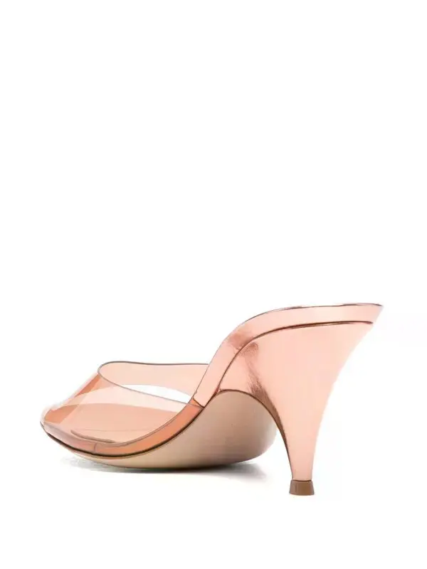 GIANVITO ROSSI Sofia Metallic Finish Mules - Red