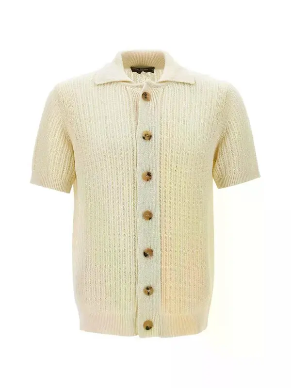 FILIPPO DE LAURENTIIS Textured Knit Shirt - Neutrals