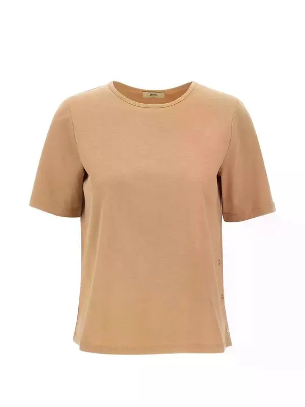 Herno Button Side Slit T-shirt - Neutrals