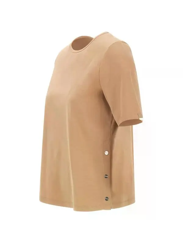 Herno Button Side Slit T-shirt - Neutrals