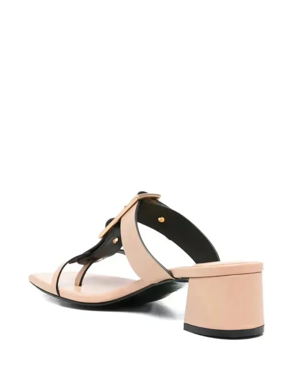 DONNARÌ Buckle Detail Square Toe Sandals