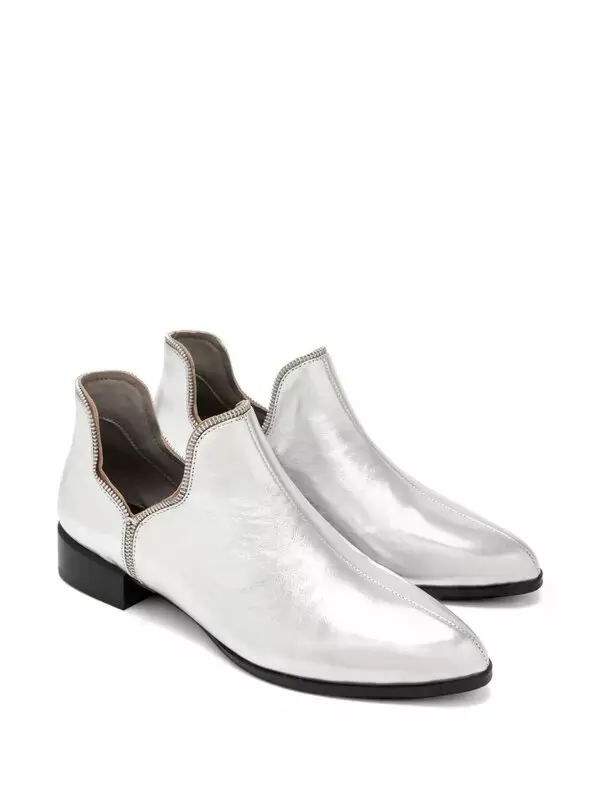 Senso Leather Ankle Boots With -tone Zip Trim