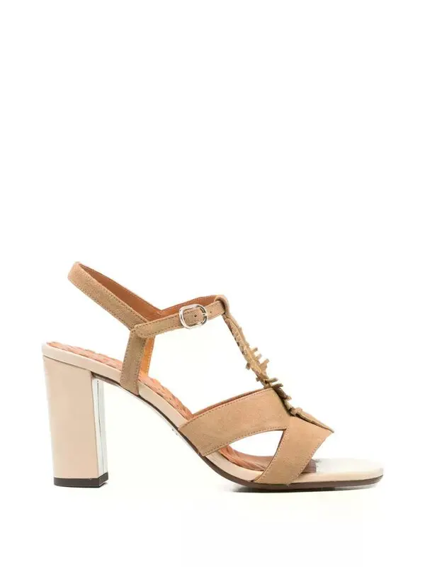 Chie Mihara Fringed Strap High Heel Sandals - Neutrals