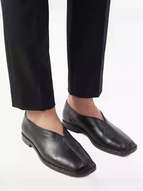LEMAIRE Flat Piped Leather Slippers