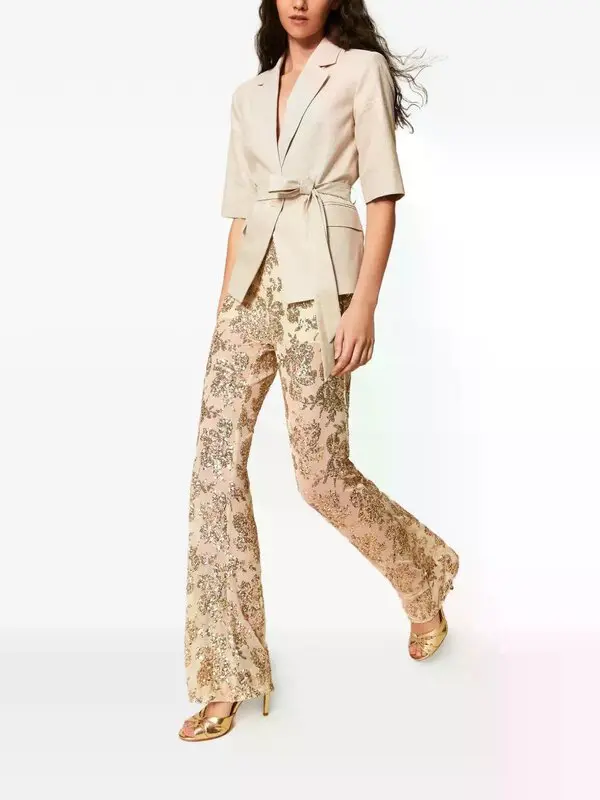 TWINSET Sequin Embellished Flared Trousers