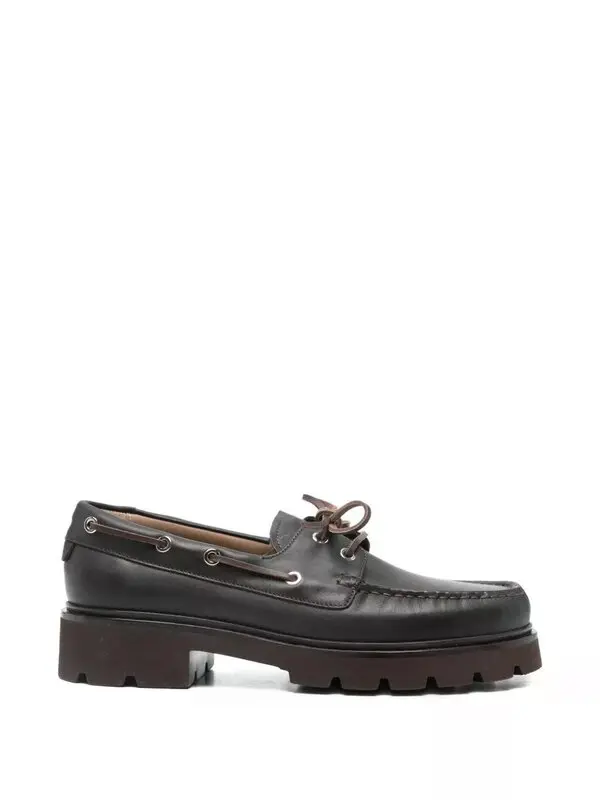 GIANVITO ROSSI Leather Lug Sole Boat Shoes
