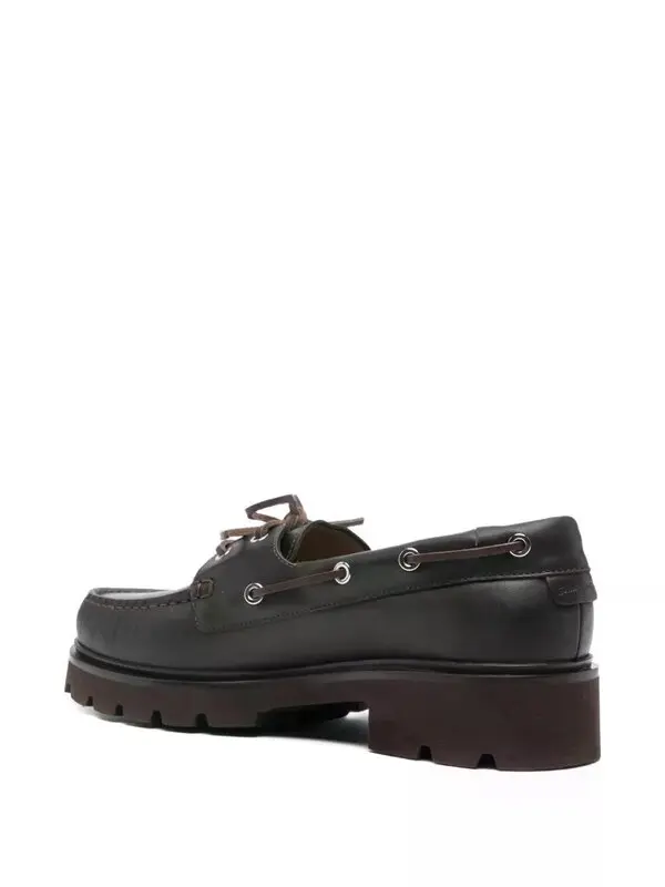 GIANVITO ROSSI Leather Lug Sole Boat Shoes