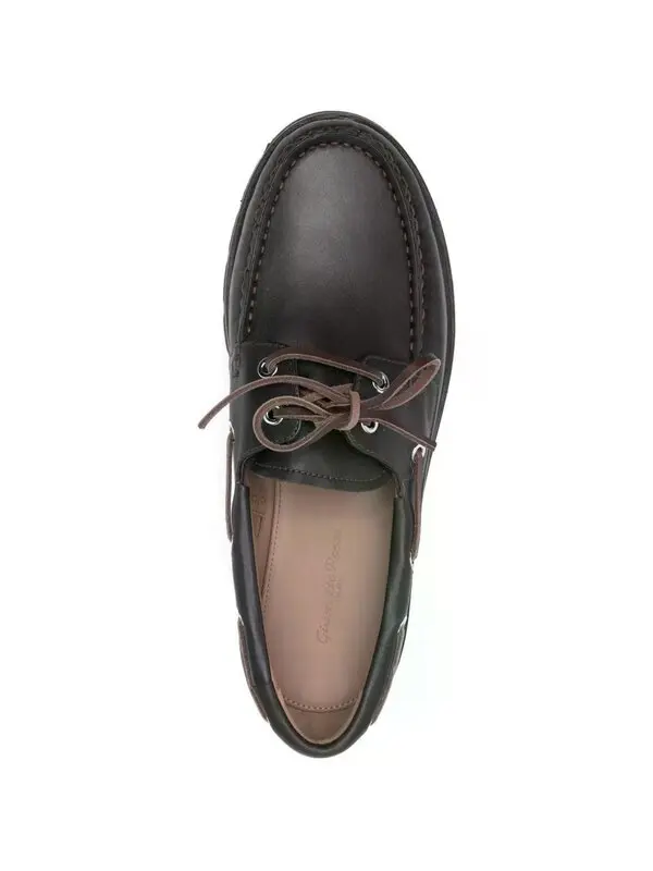 GIANVITO ROSSI Leather Lug Sole Boat Shoes