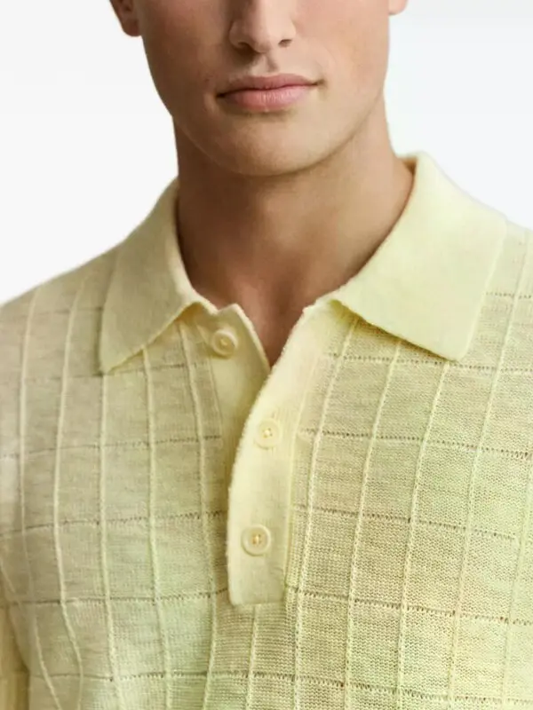 Gant Textured Polo Shirt - Yellow