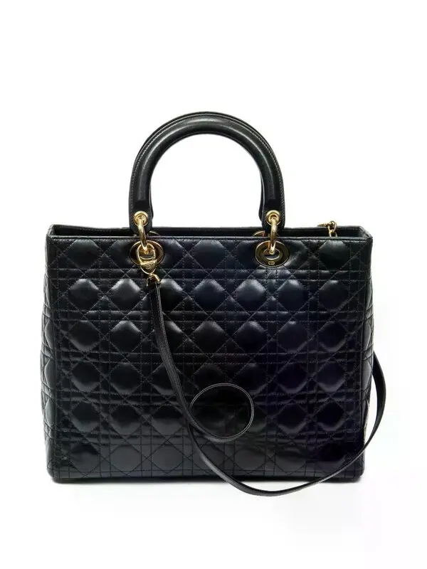 Dior Lady Zip Square-shaped Quilted Shoulder Bag - Black