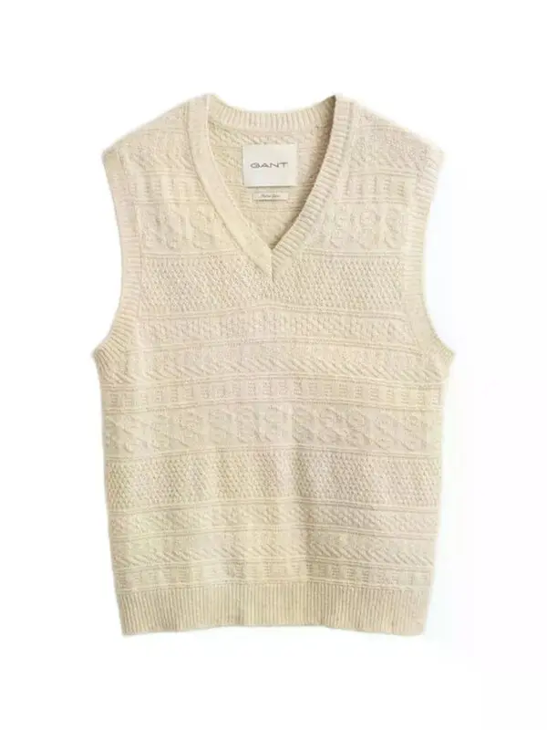 Gant Textured Knit V-neck Vest