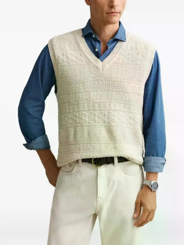 Gant Textured Knit V-neck Vest
