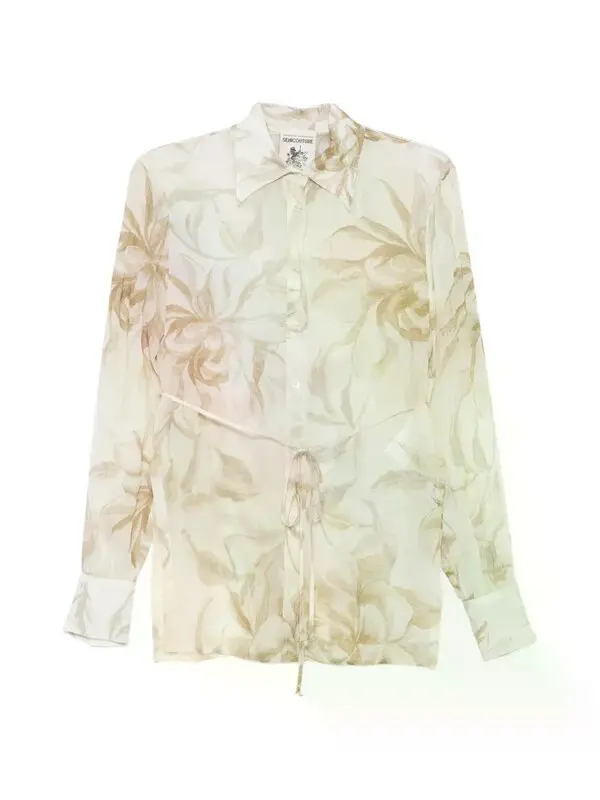 SEMICOUTURE Floral Print Tie-waist Shirt