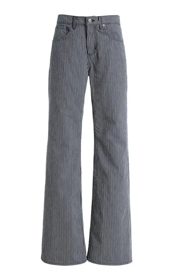NILI LOTAN Celia D Rigid Mid-rise Flare Jean - Stripe