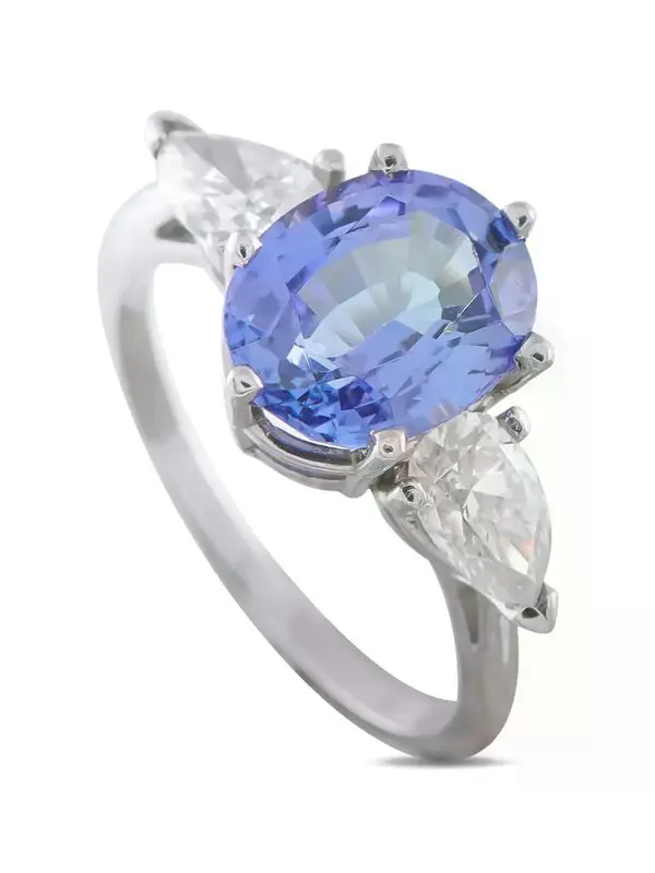 LB EXCLUSIVE 18k White Gold Tanzanite And Diamond Ring - Silver
