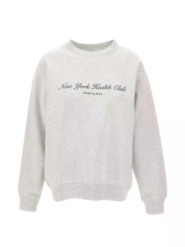 SPORTY & RICH Printed Crewneck Sweatshirt - Grey