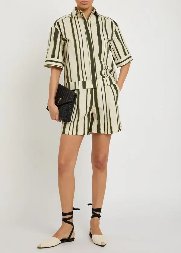 Max Mara Striped Cotton Shorts