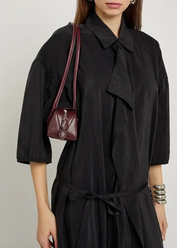 LEMAIRE Belted Brushed Silk-blend Midi Shirt Dress - Black