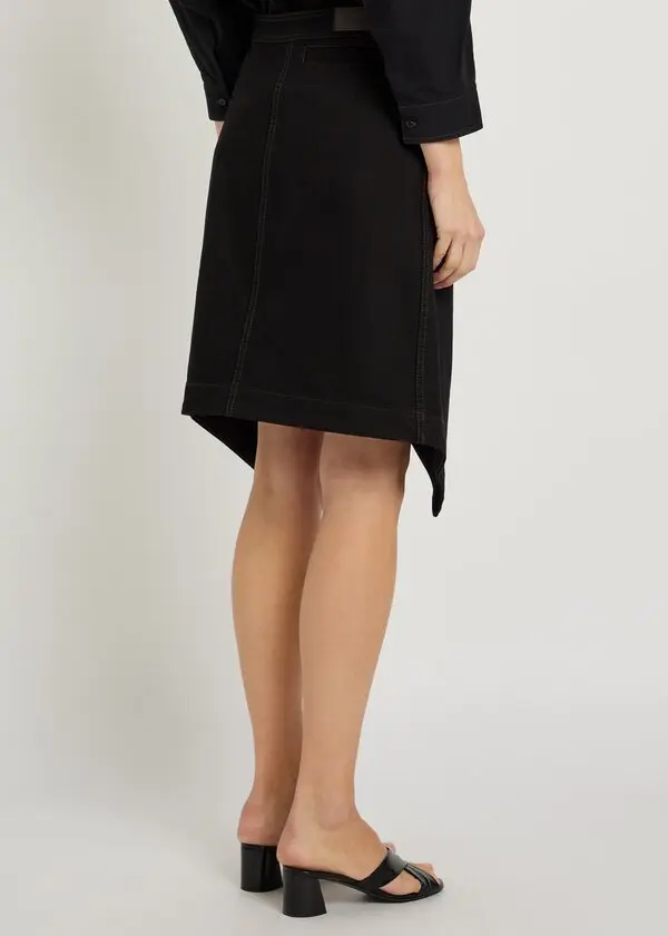 LEMAIRE Asymmetric Denim Mini Skirt