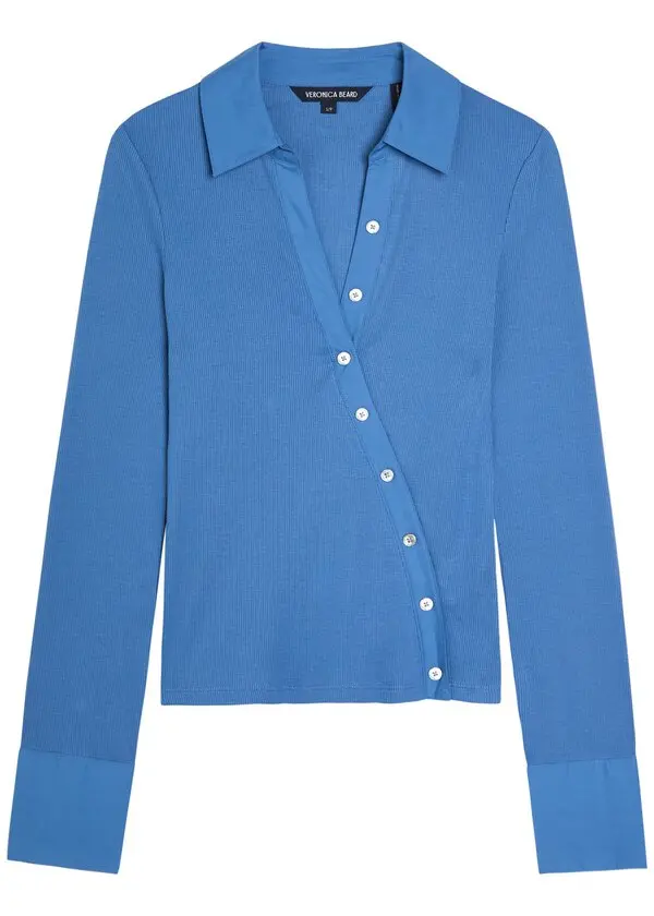 Veronica Beard Brenner Asymmetric Button-effect Top
