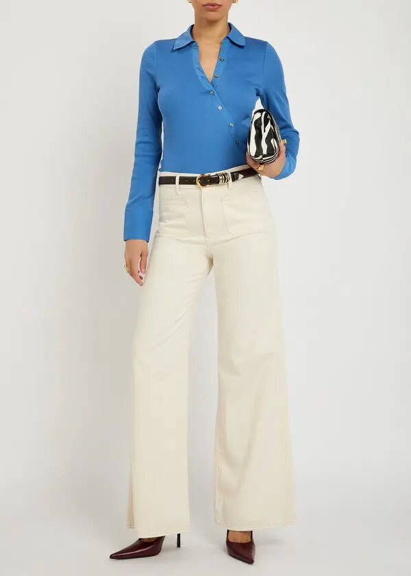 Veronica Beard Brenner Asymmetric Button-effect Top
