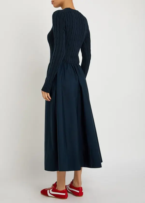 Polo Ralph Lauren Logo Stretch-cotton Midi-dress