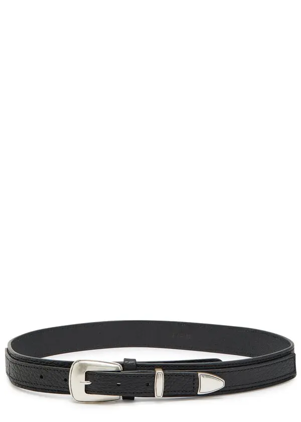 LEMAIRE Grained Leather Western Belt - Black