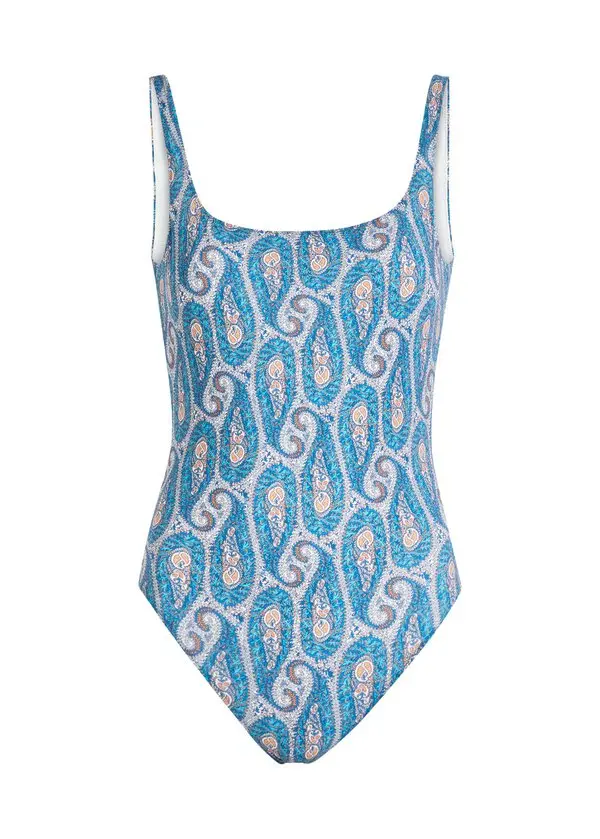 Etro Printed Low-back Swimsuit - Blue