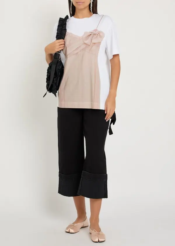 Simone Rocha Turn-up Straight-leg Cropped Jeans - Black