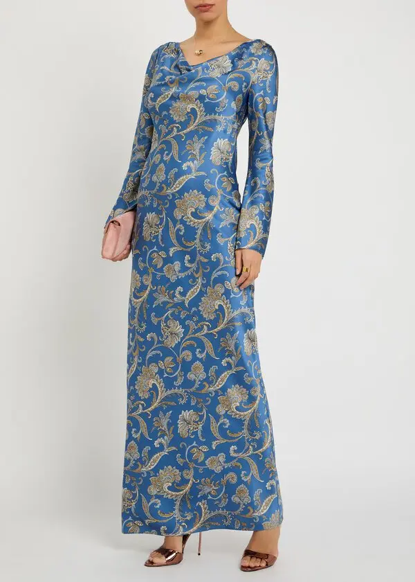 Veronica Beard Paisley-print Silk-blend Maxi Dress