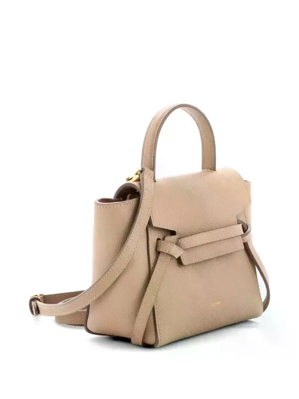 Celine Belt Bag Textured Leather Pico Shoulder Bag - Neutrals