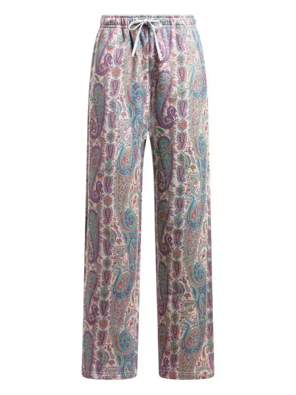 Etro Cotton Jogging Trousers With Paisley Foliage Motif