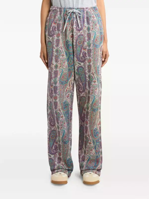 Etro Cotton Jogging Trousers With Paisley Foliage Motif