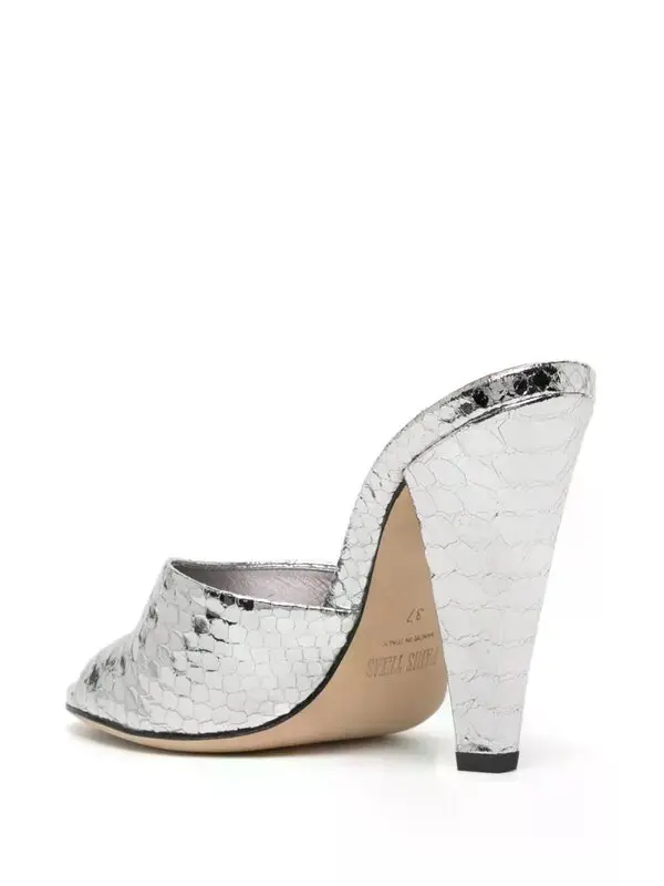 Paris Texas 105mm Metallic Snakeskin Print Sandals