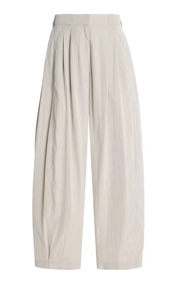 THE ROW Iven Silk-blend Barrel-leg Pants - Grey