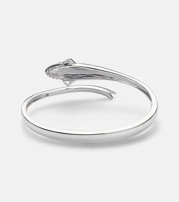 Yvonne Léon Requin 9kt White Gold Bangle With Diamonds