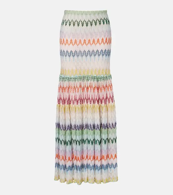 Missoni Tiered Lame Maxi Skirt