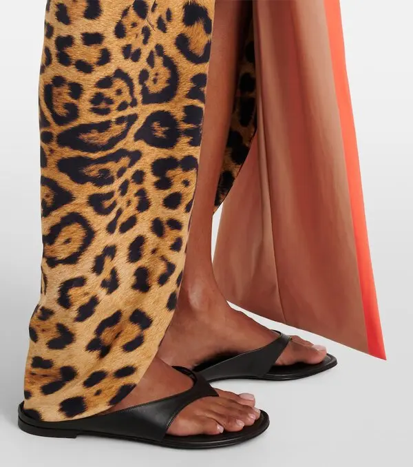 Roberto Cavalli Leopard-print Asymmetric Maxi Skirt