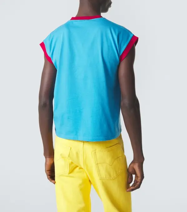 Versace Medusa Cotton-blend Jersey T-shirt - Blue