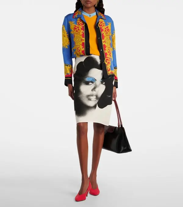 Versace Printed Silk Twill Shirt