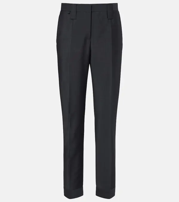 Versace Wool And Mohair Tapered Pants - Grey