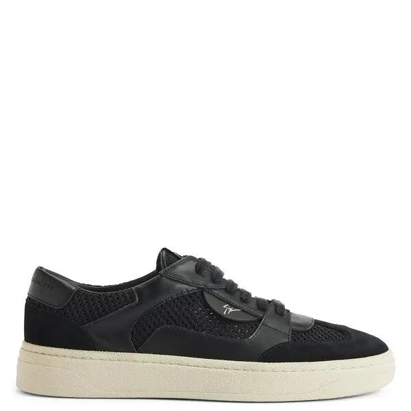 GIUSEPPE ZANOTTI Multi-material Lace-up Low-top Trainers - Black