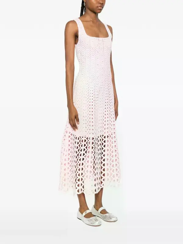 Maje Rhinestone Crochet Midi Dress