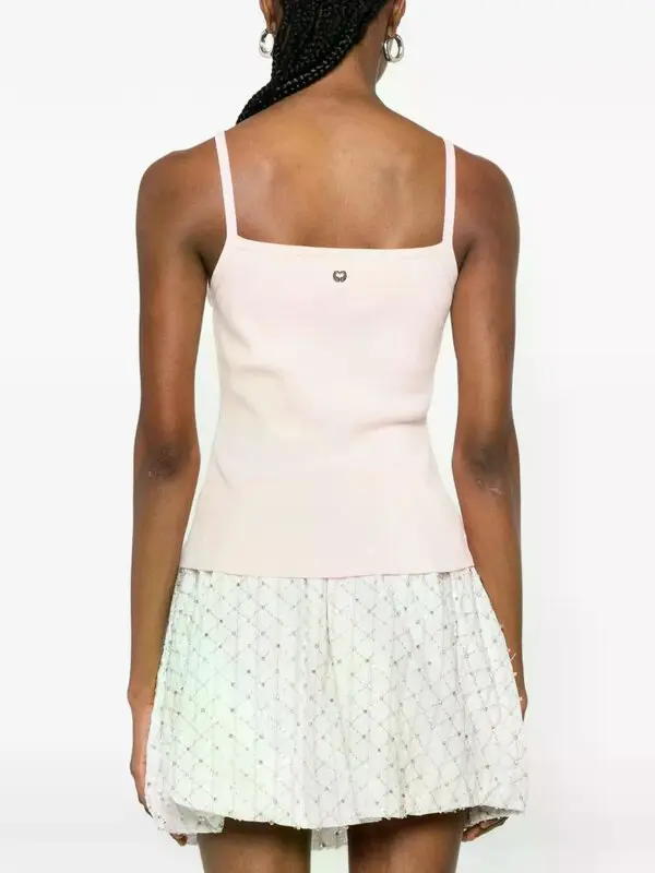 Maje Ribbed High Neck Vest Top - Pink