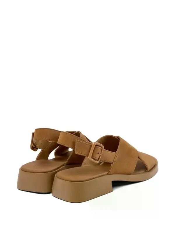 Camper Dana Criss-cross Strap Sandals With Buckled Ankle Strap - Brown