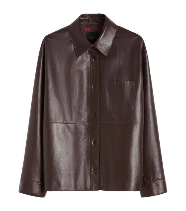 Max Mara Nappa Leather Shirt Jacket