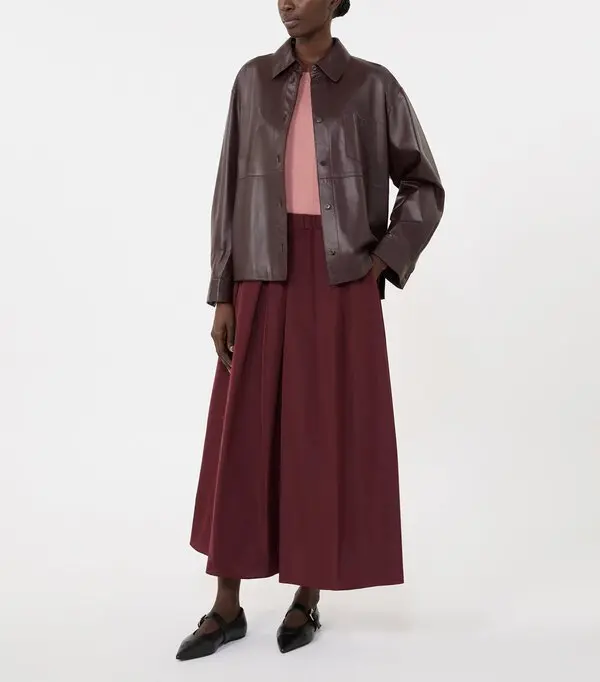 Max Mara Nappa Leather Shirt Jacket
