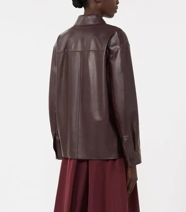 Max Mara Nappa Leather Shirt Jacket
