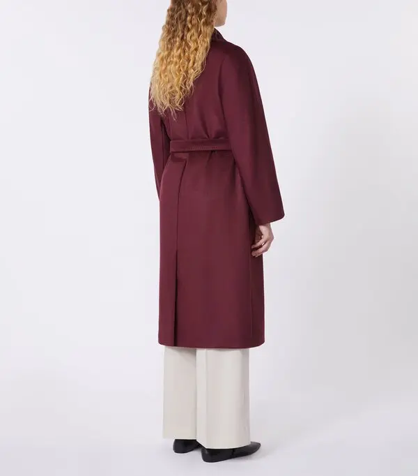 Max Mara Virgin Wool Wrap Coat - Red
