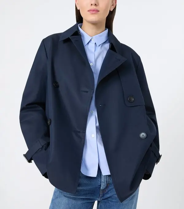 Max Mara Water-repellent Gabardine Cropped Trench Jacket